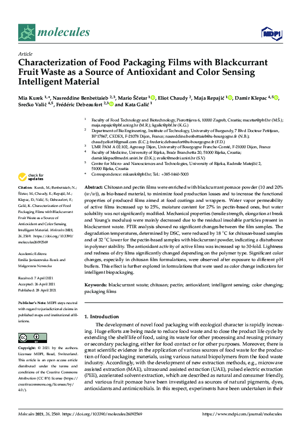 (PDF) Characterization of Food Packaging Films with Blackcurrant Fruit ...