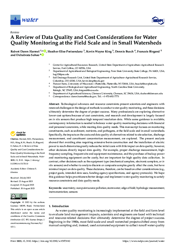 (PDF) A Review of Data Quality and Cost Considerations for Water ...