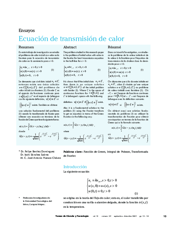(PDF) Ecuación de transmisión de calor