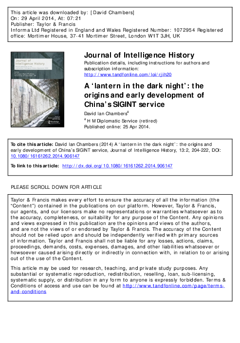 (PDF) A 'lantern in the dark night': the origins and early development ...