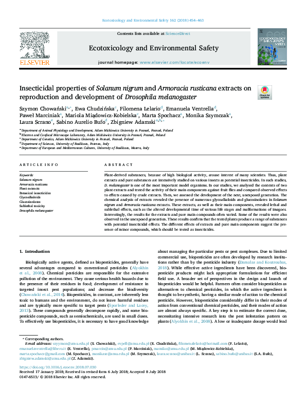 (PDF) Insecticidal properties of Solanum nigrum and Armoracia rusticana ...
