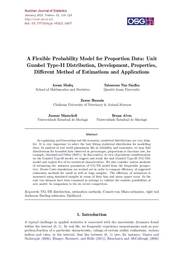 (PDF) A Flexible Probability Model for Proportion Data: Unit Gumbel ...