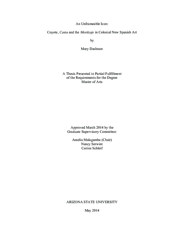 (PDF) An Unframeable Icon: Coyote, Casta and the Mestizaje in Colonial ...