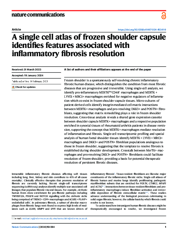 (PDF) A single cell atlas of frozen shoulder capsule identifies ...