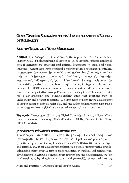 (PDF) CLASS DIVIDED: SOCIAL-EMOTIONAL LEARNING AND THE EROSION OF ...