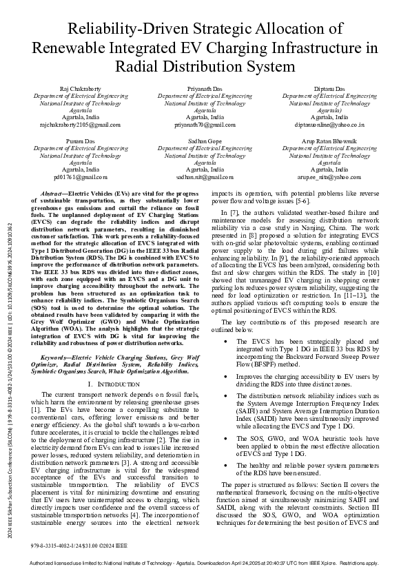 (PDF) Reliability-Driven Strategic Allocation of Renewable Integrated EV Charging Infrastructure ...