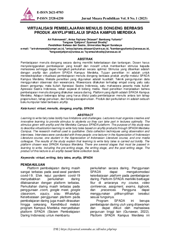 (PDF) Virtualisasi Pembelajaran Menulis Dongeng Berbasis Produk Anyflip ...