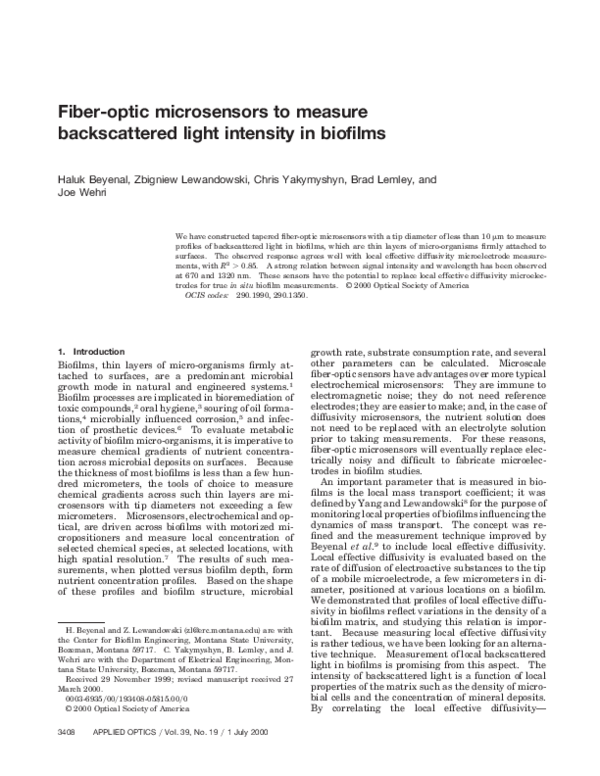 (PDF) Fiber-optic microsensors to measure backscattered light intensity ...