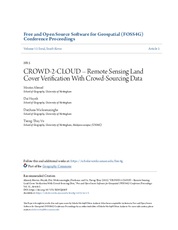 (PDF) CROWD-2-CLOUD – Remote Sensing Land Cover Verification With Crowd-Sourcing Data
