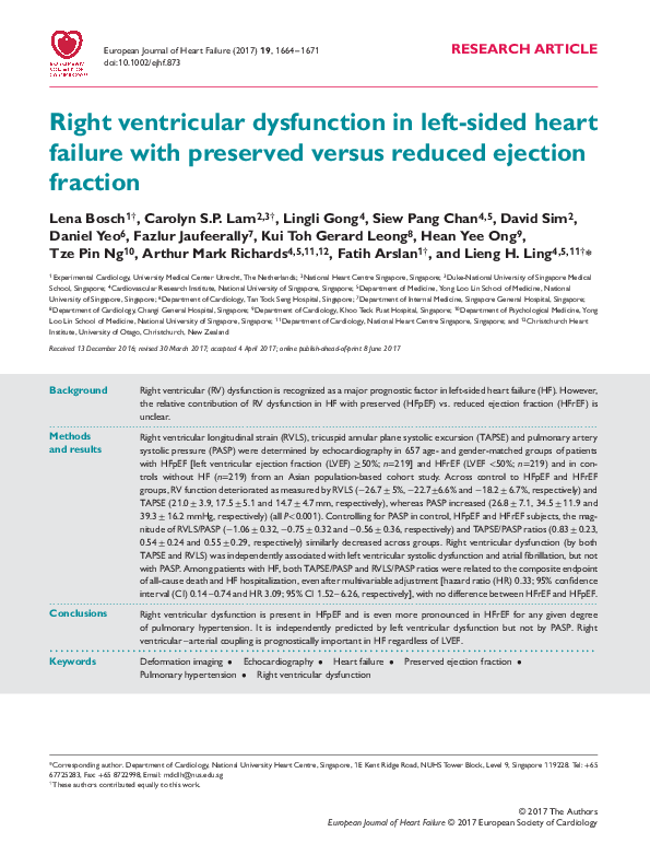 (PDF) Right ventricular dysfunction in left-sided heart failure with preserved versus reduced ...