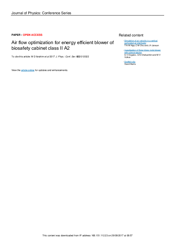 (PDF) Air flow optimization for energy efficient blower of biosafety ...