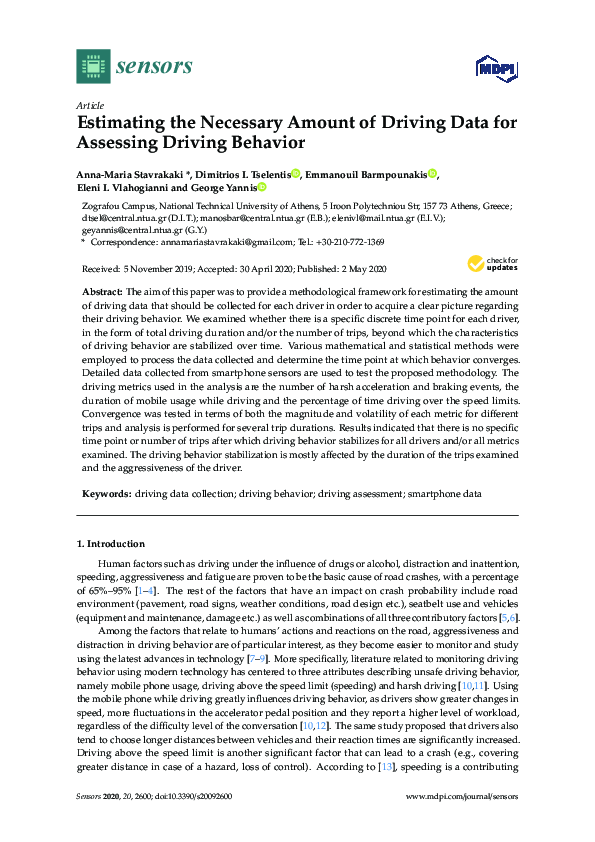 (PDF) Estimating the Necessary Amount of Driving Data for Assessing ...