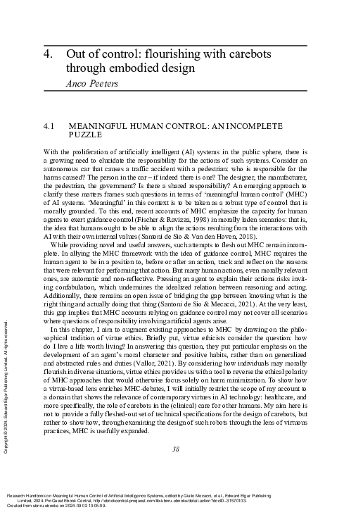(PDF) Out of control: flourishing with carebots through embodied design