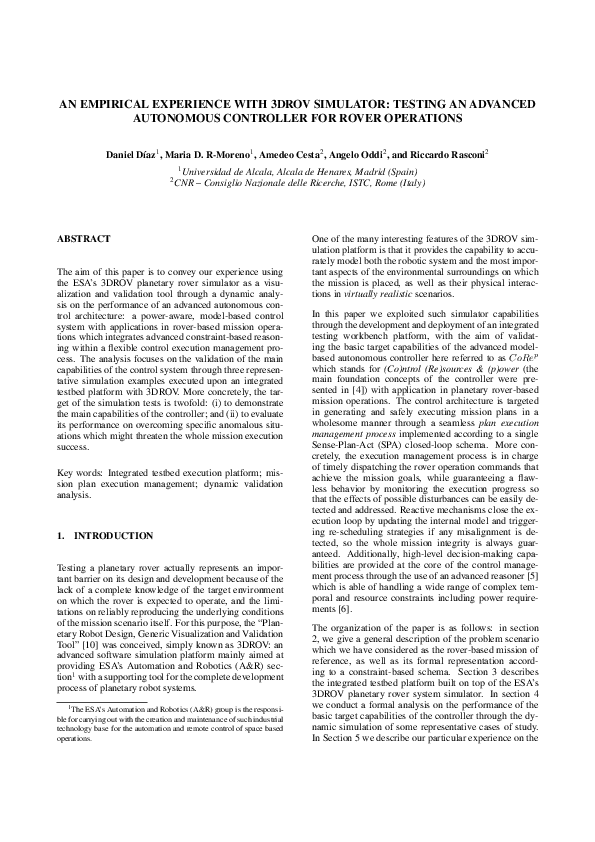(PDF) An Empirical Experience with 3DROV Simulator: Testing an Advanced ...