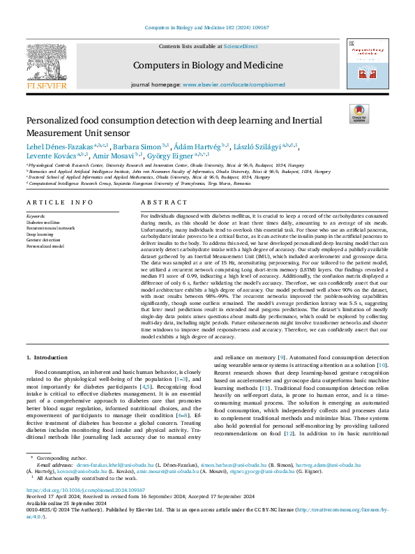 (PDF) Personalized food consumption detection with deep learning and Inertial Measurement Unit ...