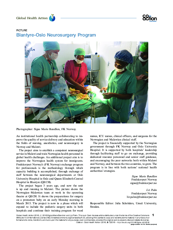 (PDF) Blantyre-Oslo Neurosurgery Program