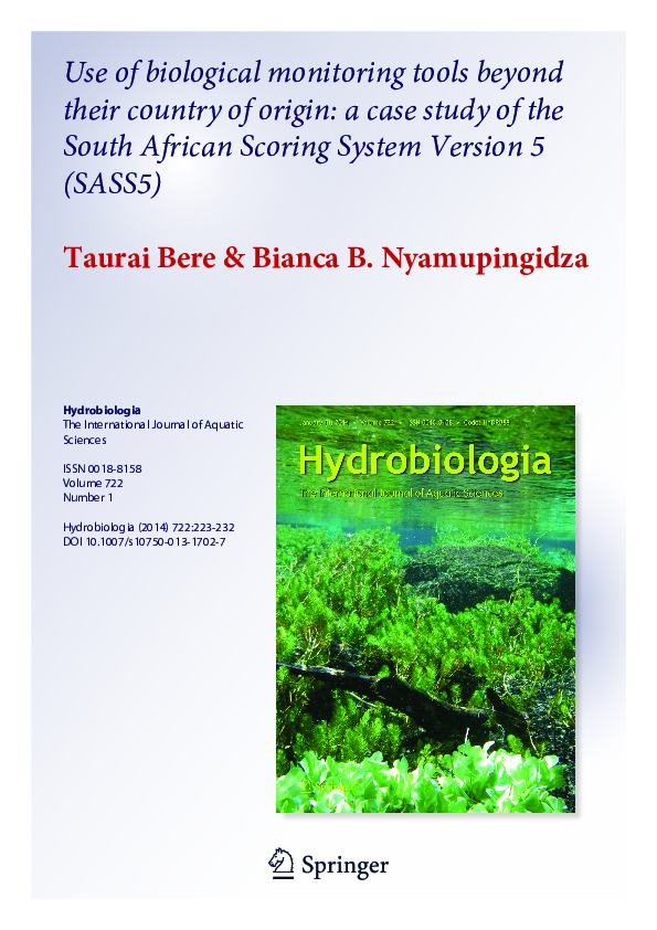 (PDF) Use of biological monitoring tools beyond their country of origin ...