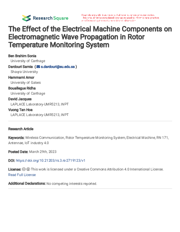 (PDF) The Effect of the Electrical Machine Components on ...