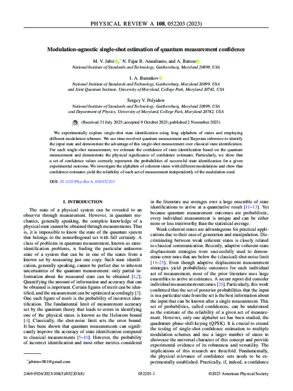 (PDF) Modulation-agnostic single-shot estimation of quantum measurement ...