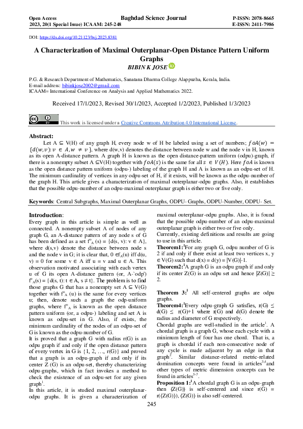 (PDF) A Characterization of Maximal Outerplanar-Open Distance Pattern ...