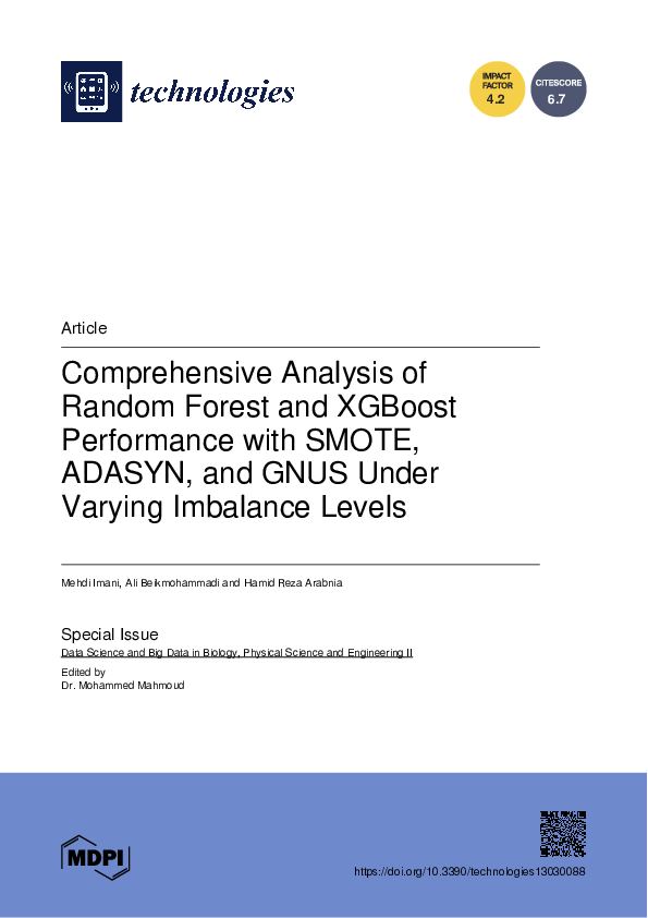 (PDF) Comprehensive Analysis of Random Forest and XGBoost Performance with SMOTE, ADASYN, and ...