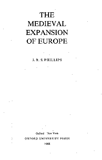 (PDF) The Medieval Expansion of Europe