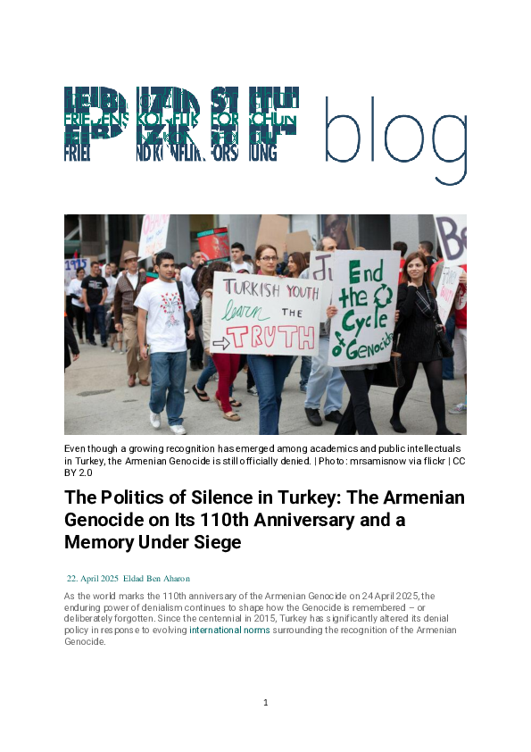 (PDF) The Politics of Silence in Turkey: The Armenian Genocide on Its ...