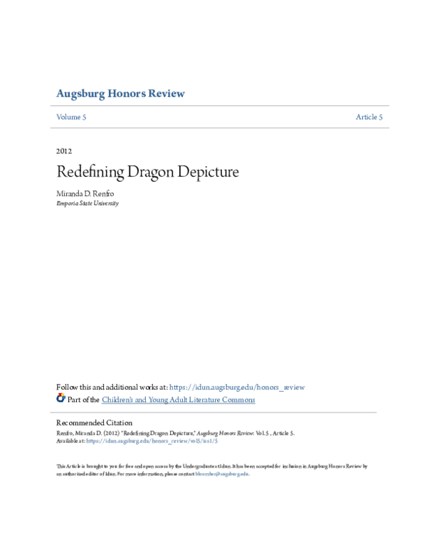 (PDF) Redefining Dragon Depicture