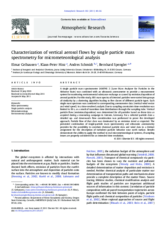 (PDF) Characterization of vertical aerosol flows by single particle mass spectrometry for ...