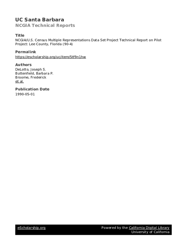 (PDF) NCGIA/U.S. Census Multiple Representations Data Set Project ...