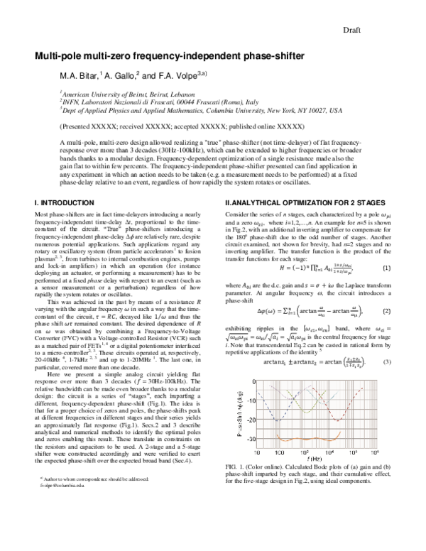 (PDF) Multi-pole multi-zero frequency-independent phase-shifter