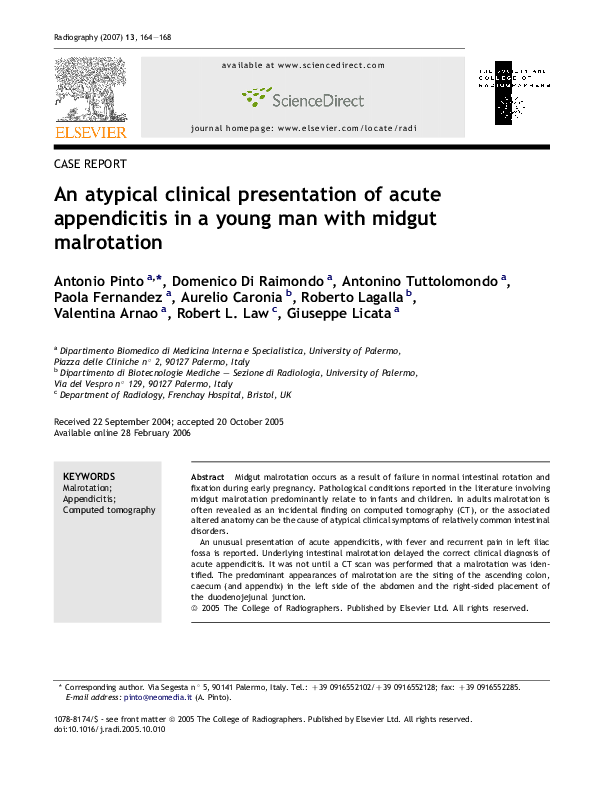 (PDF) An atypical clinical presentation of acute appendicitis in a ...