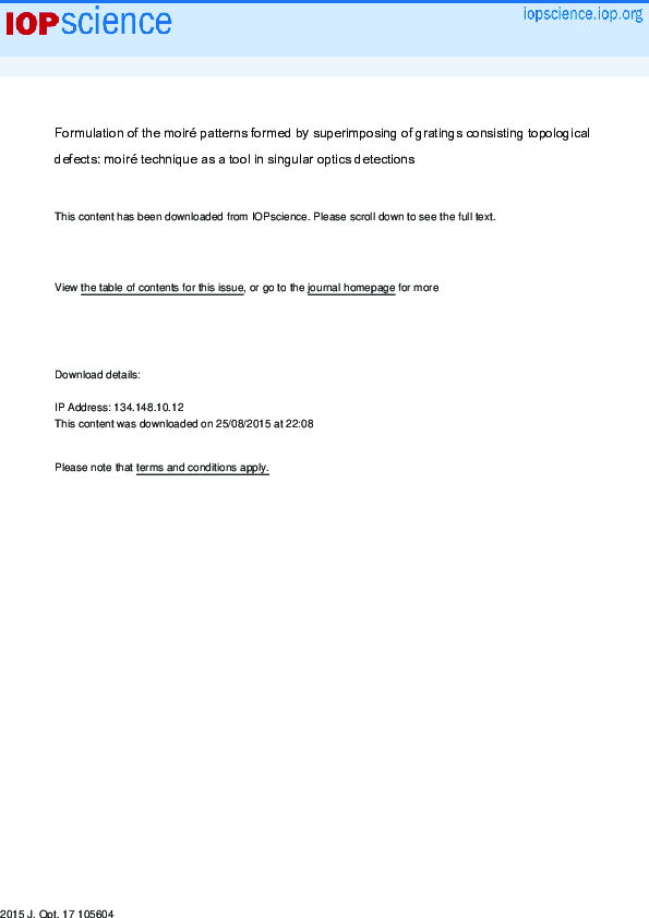 (PDF) Formulation of the moiré patterns formed by superimposing of gratings consisting ...