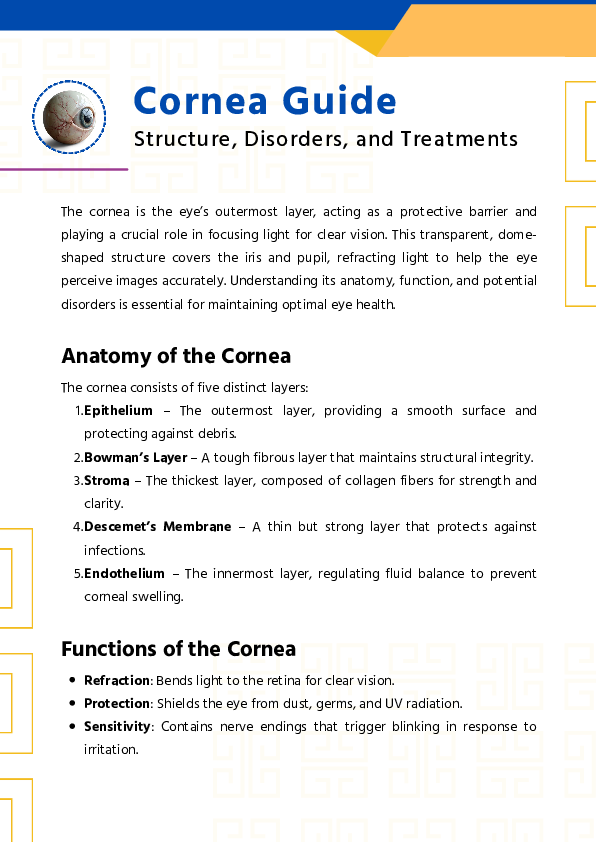 (PDF) Cornea Guide Structure Disorders and Treatments
