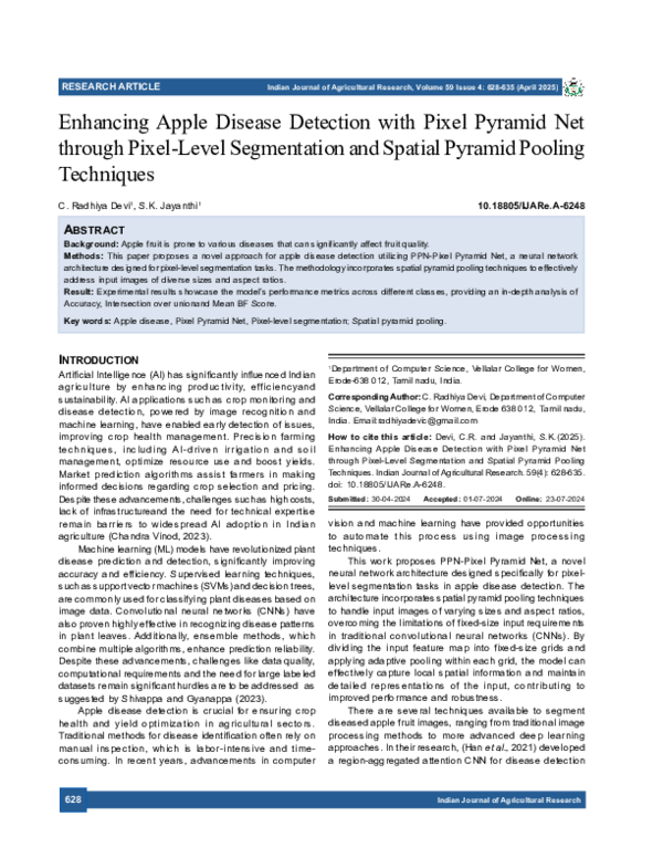 (PDF) Enhancing Apple Disease Detection with Pixel Pyramid Net through ...