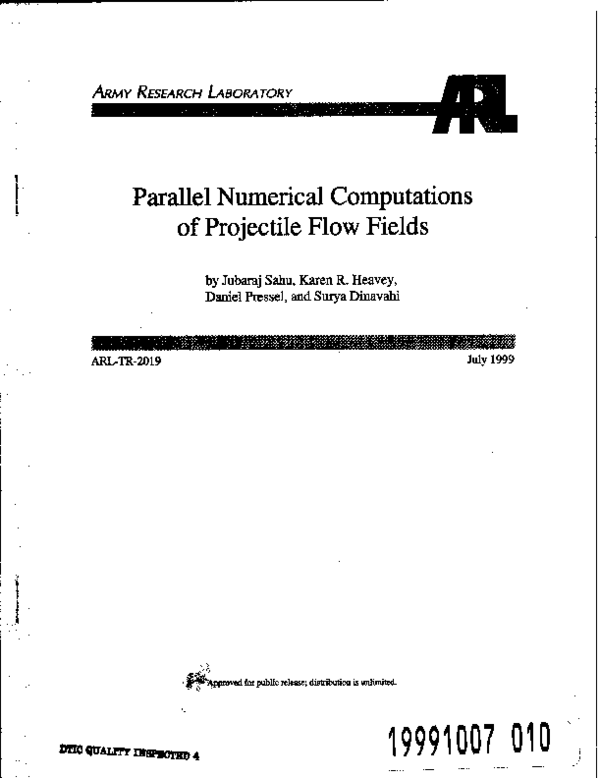 (PDF) Parallel numerical computations of projectile flow fields