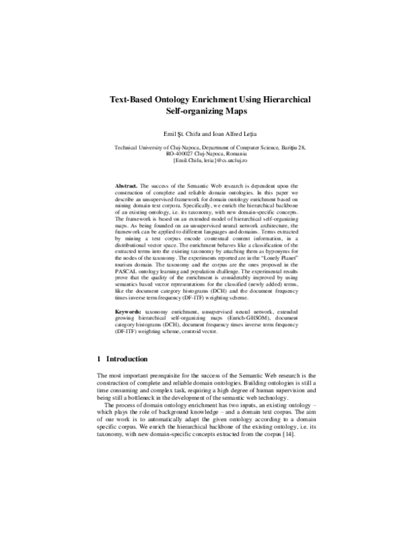 (PDF) Text-Based Ontology Enrichment Using Hierarchical Self-organizing Maps
