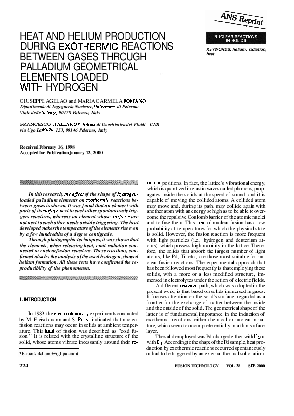 (PDF) Heat and Helium Production during Exothermic Reactions between ...