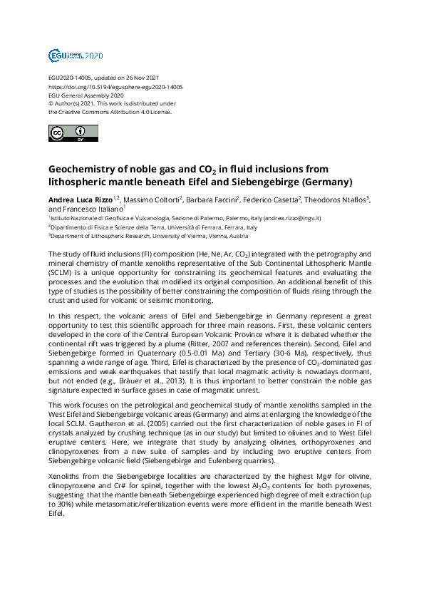 (PDF) Geochemistry of noble gas and CO2 in fluid inclusions from ...