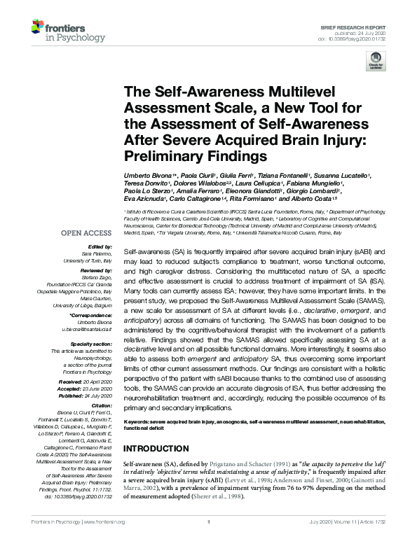 (PDF) The Self-Awareness Multilevel Assessment Scale, a New Tool for ...