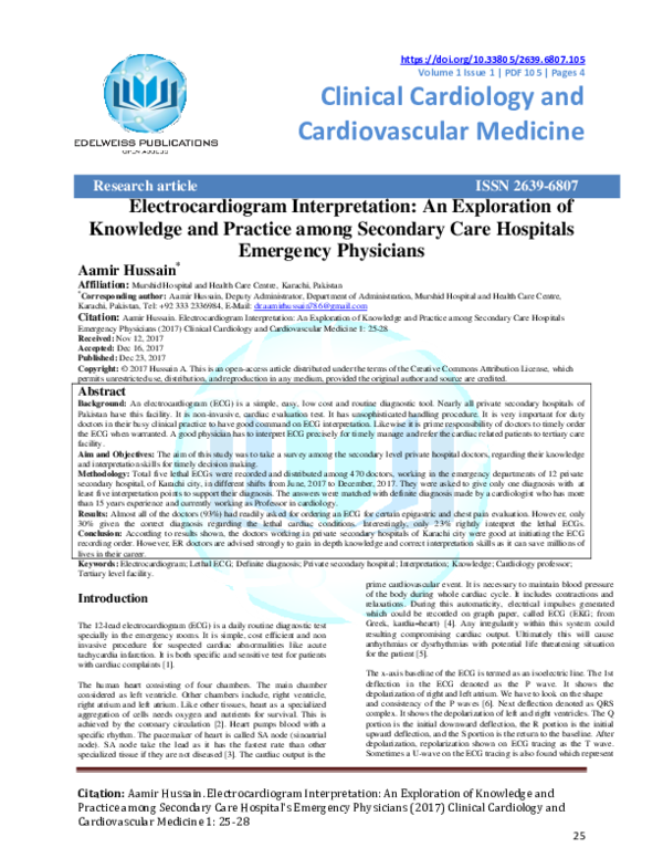 (PDF) Clinical Cardiology and Cardiovascular Medicine