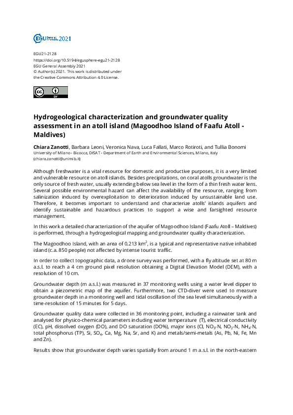 (PDF) Hydrogeological characterization and groundwater quality ...