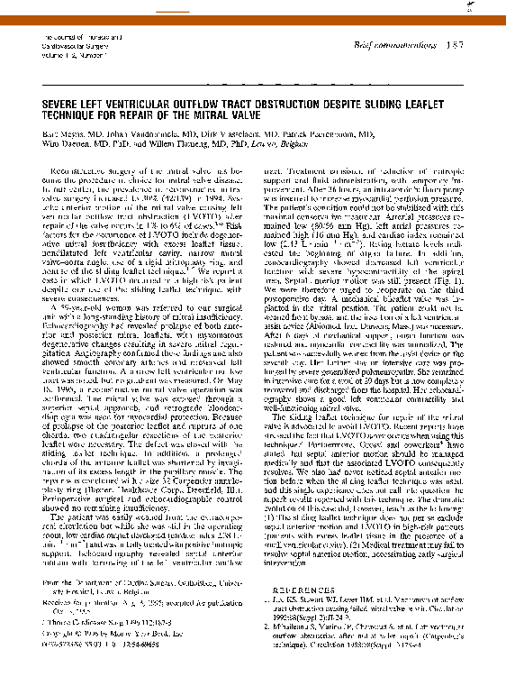 (PDF) Severe left ventricular outflow tract obstruction despite sliding ...