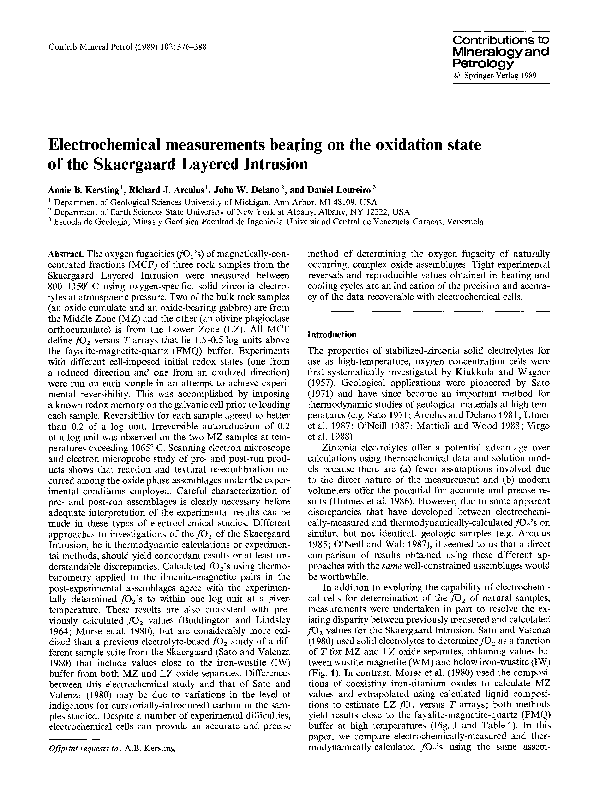 (PDF) Electrochemical measurements bearing on the oxidation state of ...