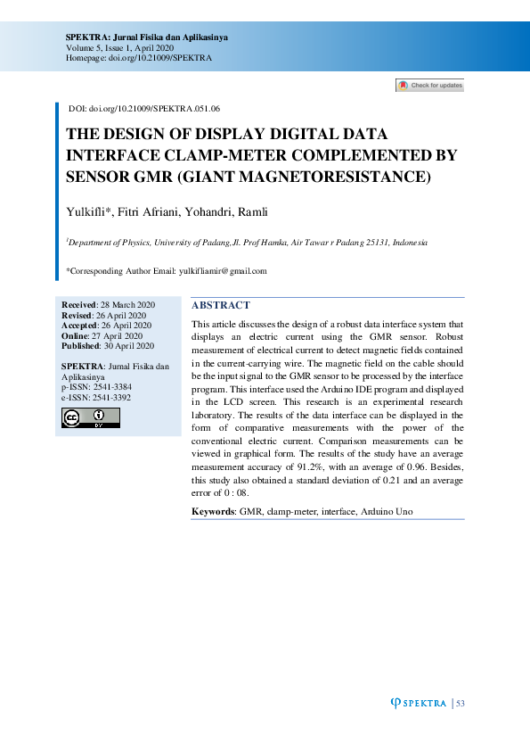 (PDF) THE DESIGN OF DISPLAY DIGITAL DATA INTERFACE CLAMP-METER ...