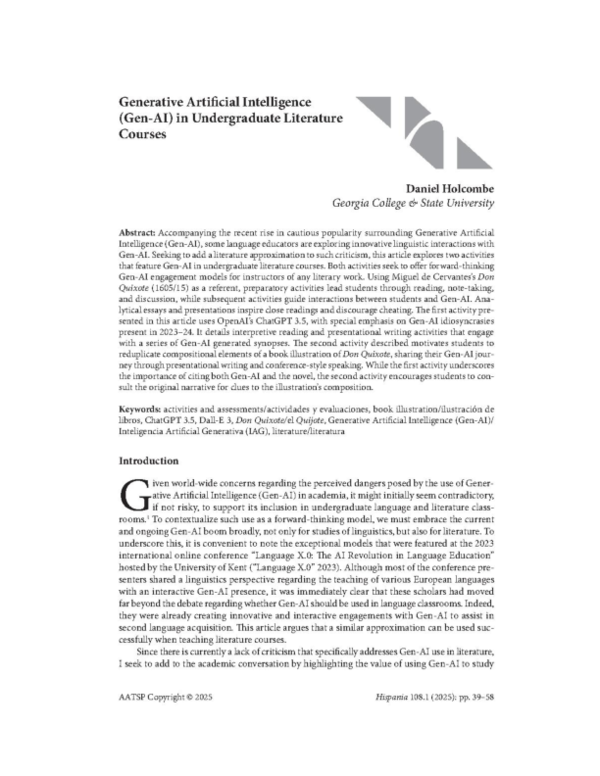 (PDF) "Generative Artificial Intelligence (Gen-AI) in Undergraduate ...