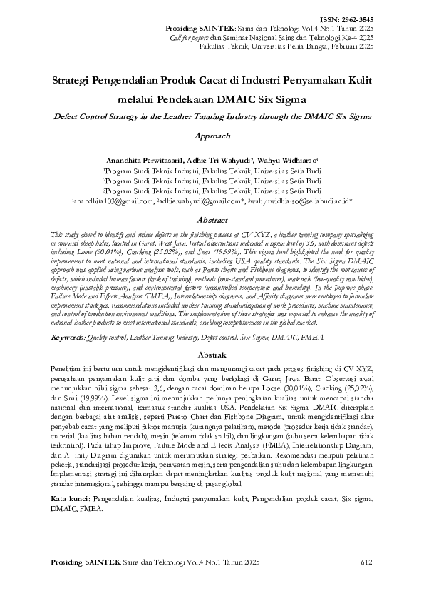 (PDF) Strategi Pengendalian Produk Cacat di Industri Penyamakan Kulit ...