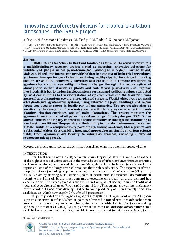 (PDF) Innovative agroforestry designs for tropical plantation ...