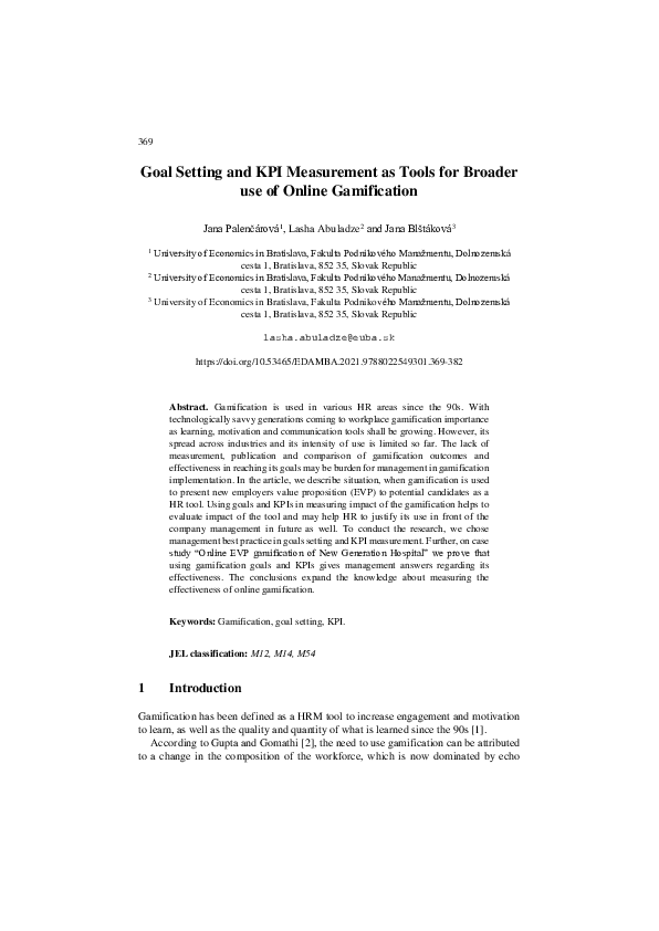 (PDF) Goal Setting and KPI Measurement As Tools for Broader Use of ...
