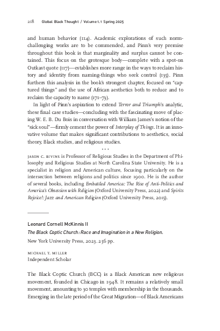 (PDF) Leonard Cornell McKinnis II, The Black Coptic Church: Race and ...